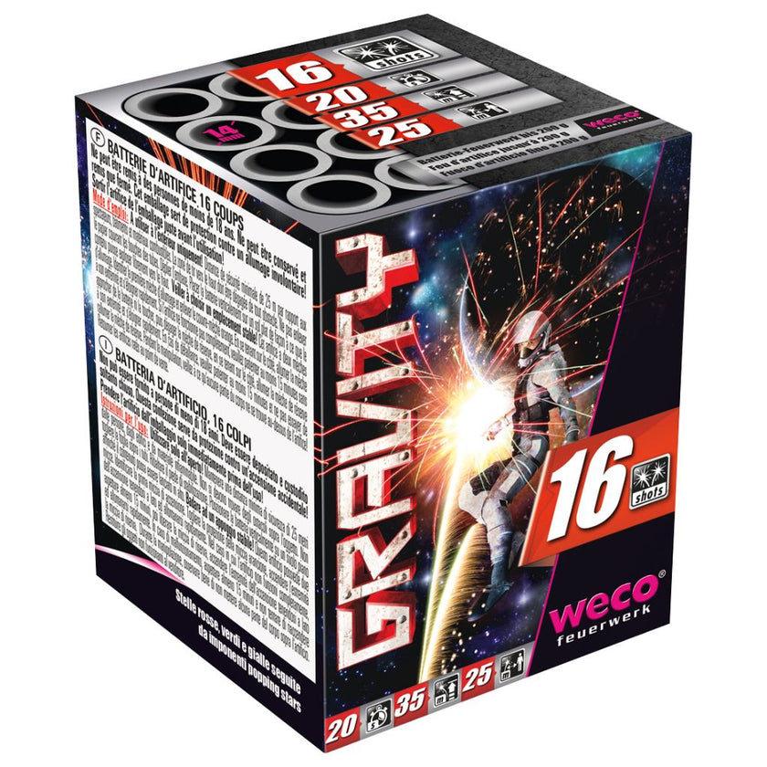 Gravity, 16 Schuss – Feuerwerksbatterien von Weco